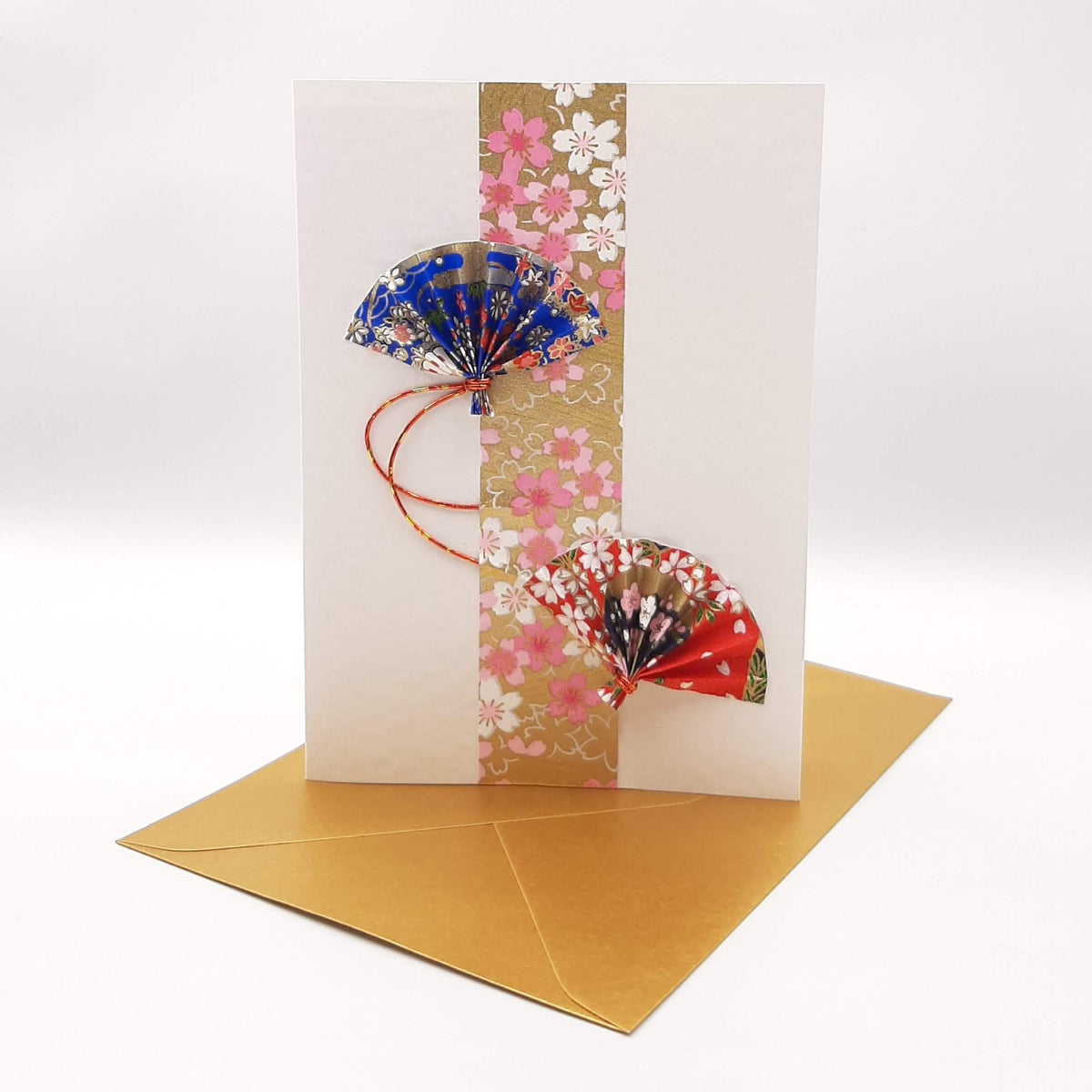Double Fan Card White – Japanese Papercraft