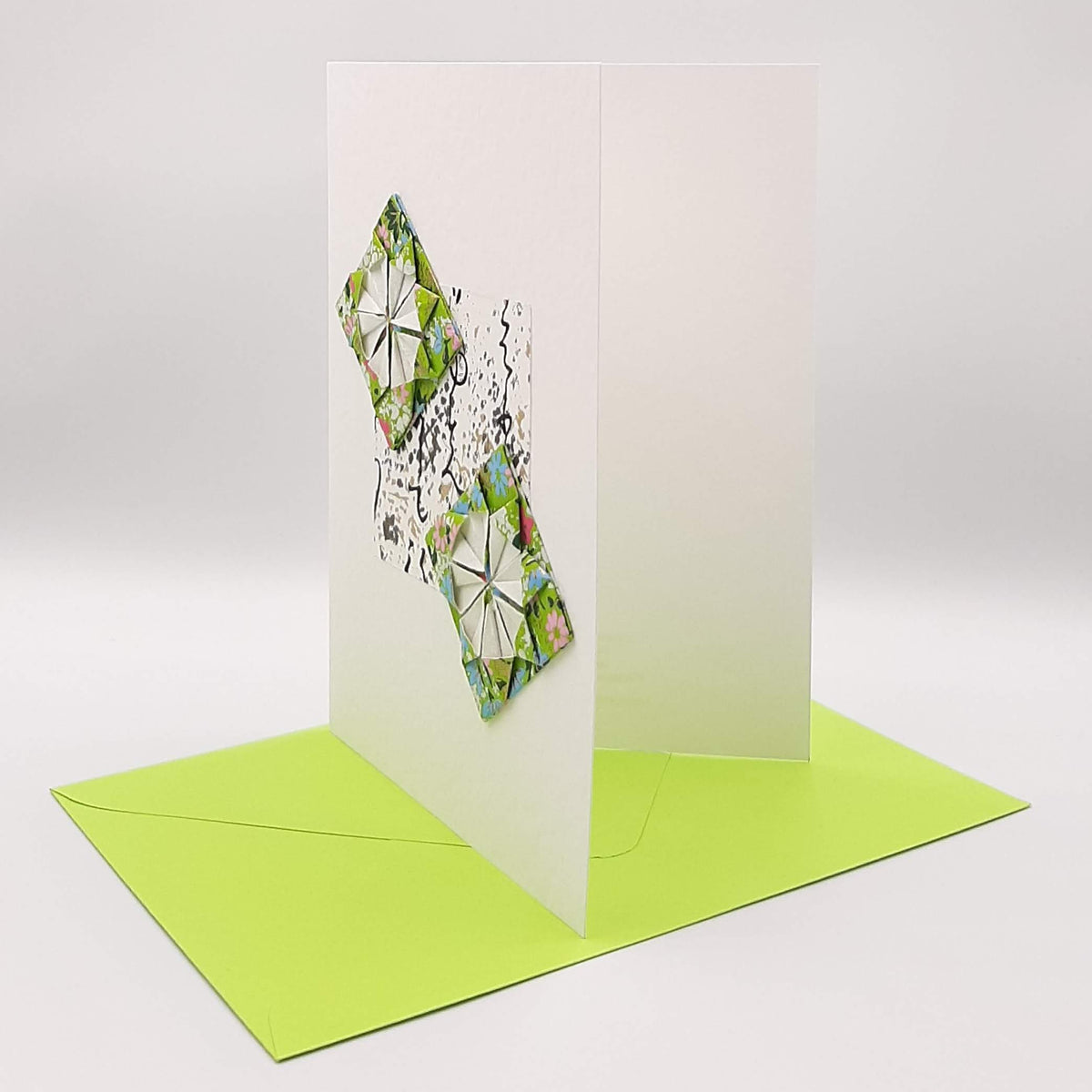 Squares Card Green – Japanese Papercraft