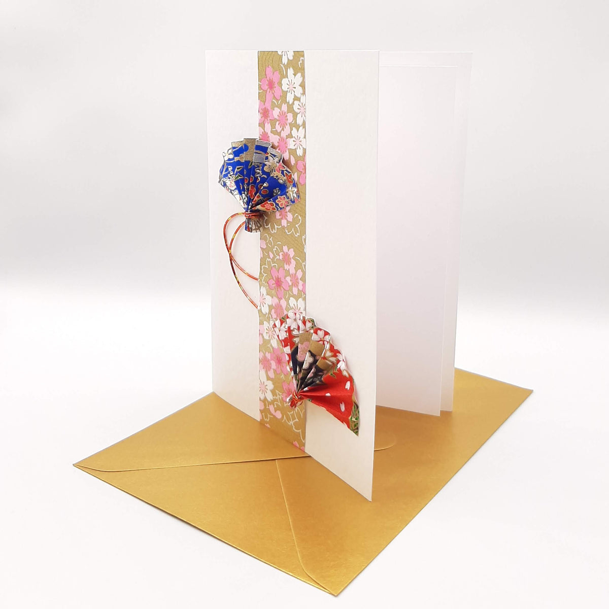 Double Fan Card White – Japanese Papercraft
