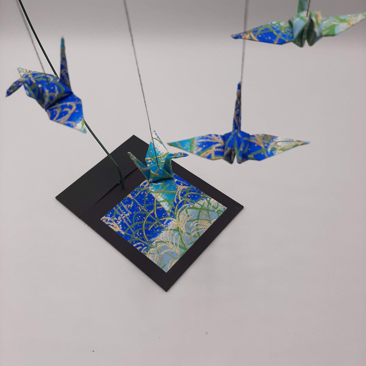 Desktop Origami Crane Mobile - Black – Japanese Papercraft
