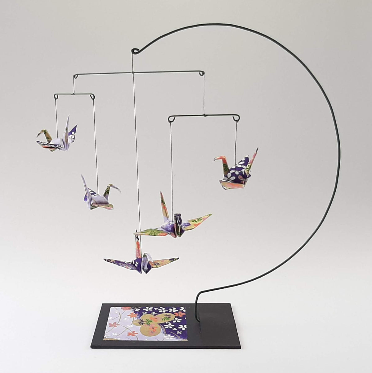 Desktop Origami Crane Mobile - Purples & Butterflies – Japanese Papercraft