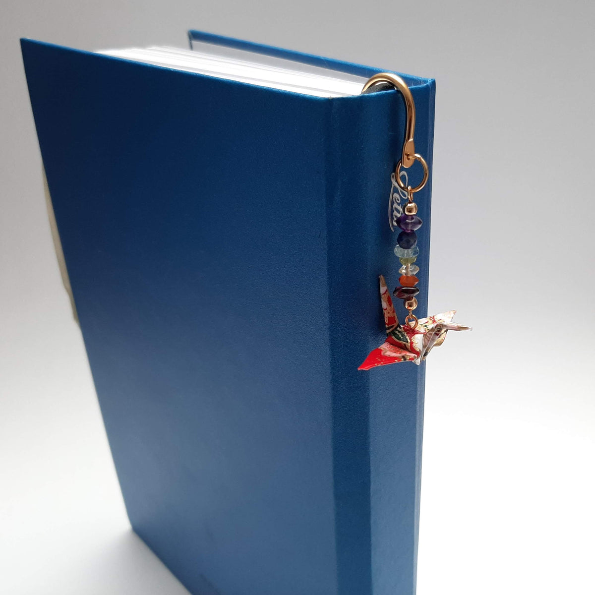 Origami Crane Bookmark with Chakra Stones – Japanese Papercraft